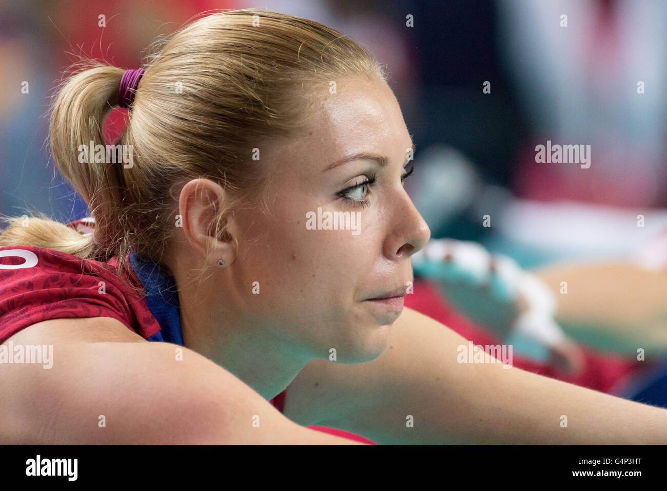 Volleyball team women before not beach High Resolution Stock ...