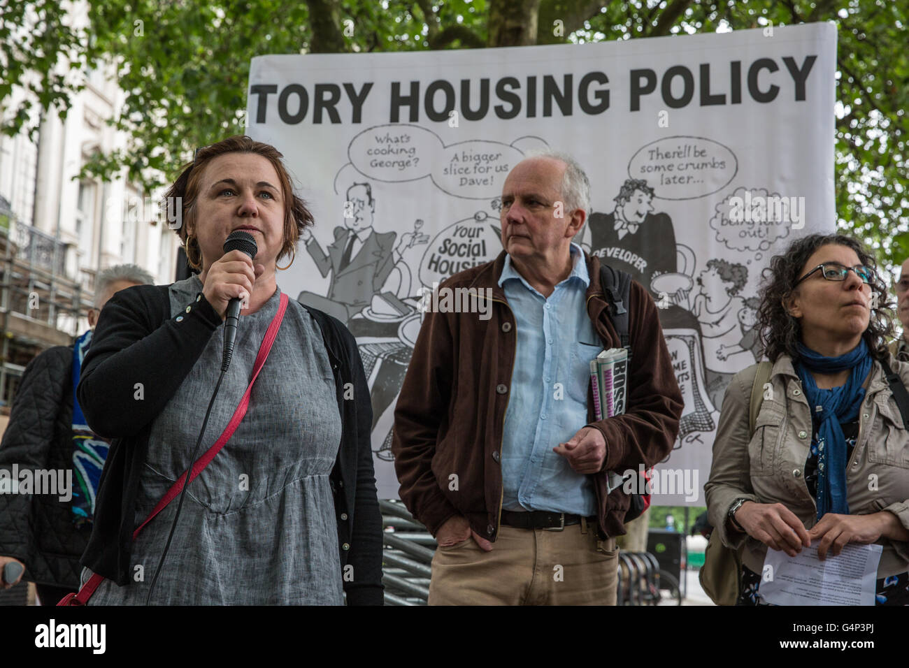London, UK. 18th June, 2016. Nancy Taaffe of Walthamstow Housing Action ...