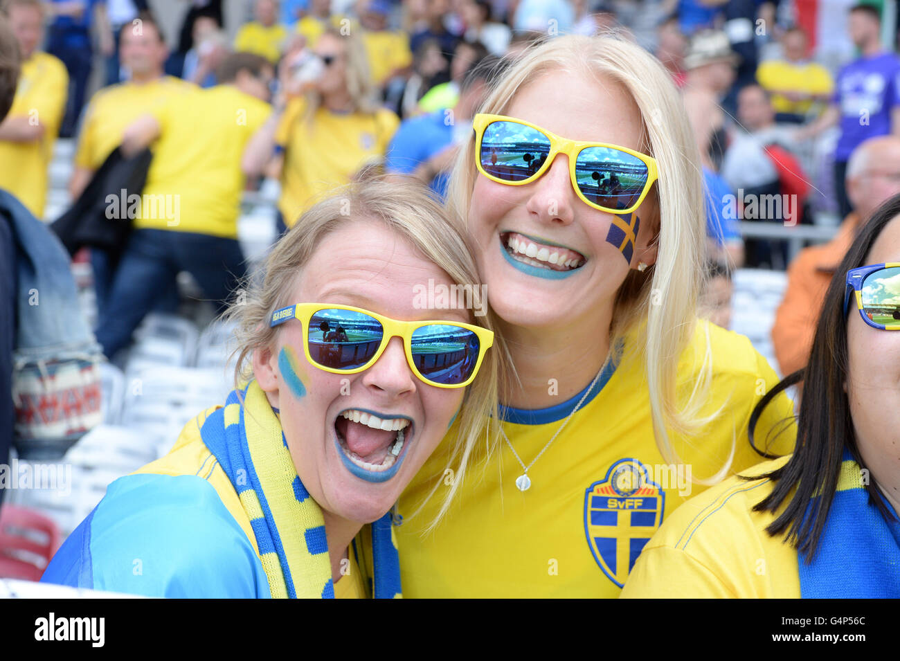 Toulouse, France. 17th June, 2016. Sweden fans (SWE) Football/Soccer ...