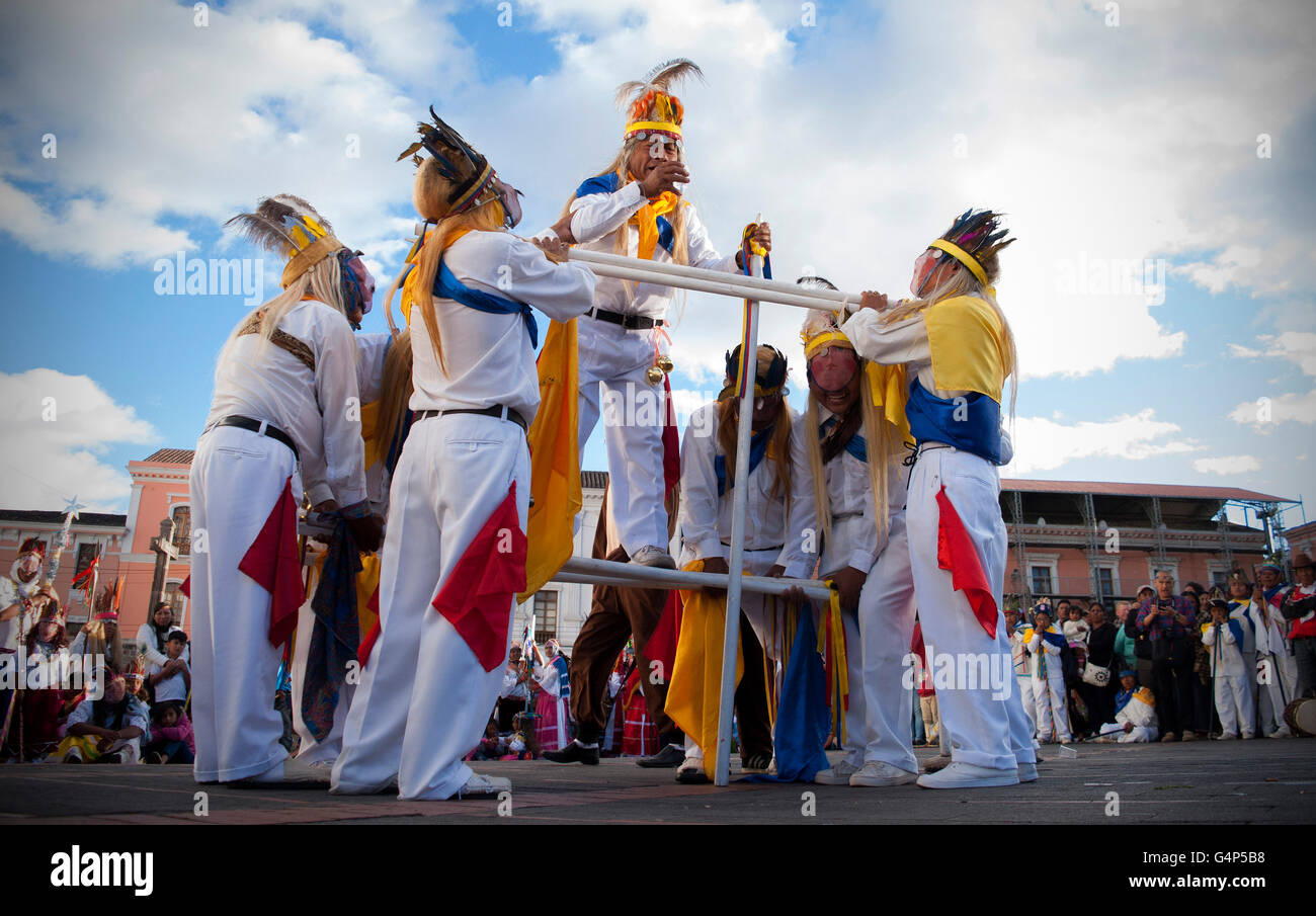 Quito, Ecuador. 18th June, 2016. Dancers take part in the 3rd Meeting ...