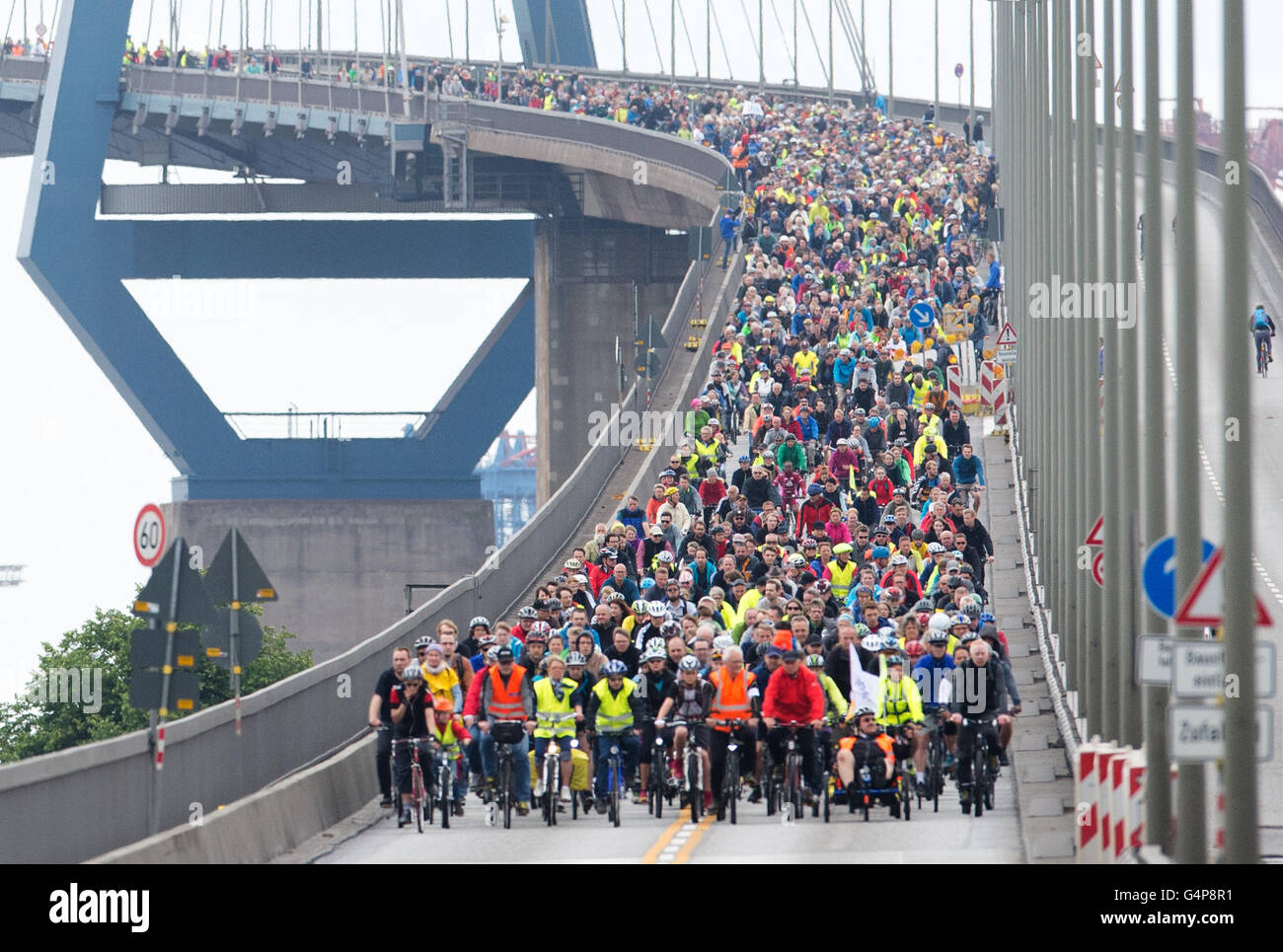 Hamburg, Germany. 19th June, 2016. Participants of a cycle rally ...