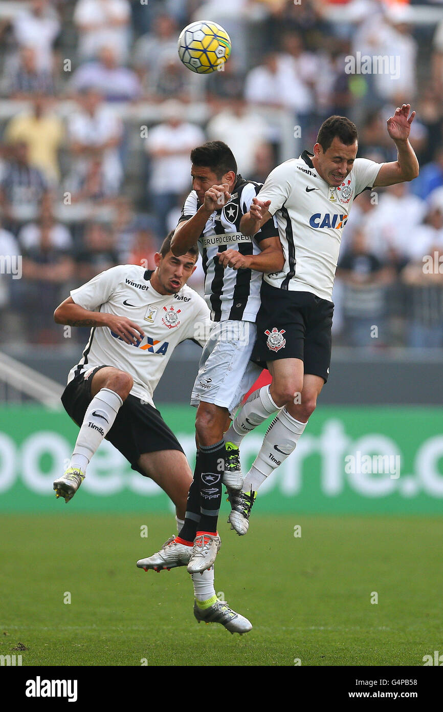 SAO PAULO, Brazil - 19/06/2016: CORINTHIANS X BOTAFOGO - ball dispute ...