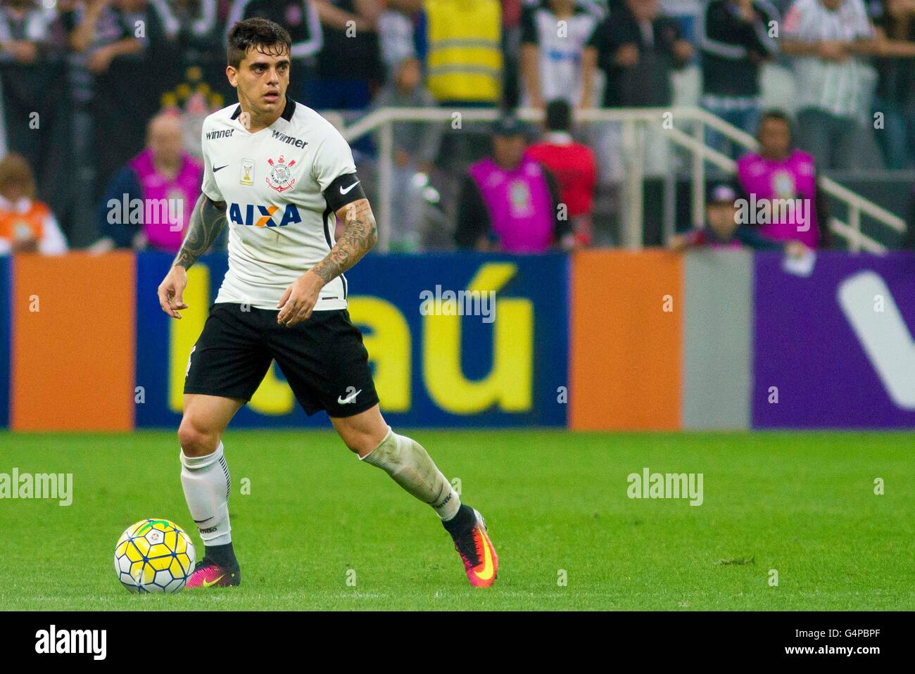SAO PAULO, Brazil - 06/19/2016: CORINTHIANS X BOTAFOGO - Fagner during ...