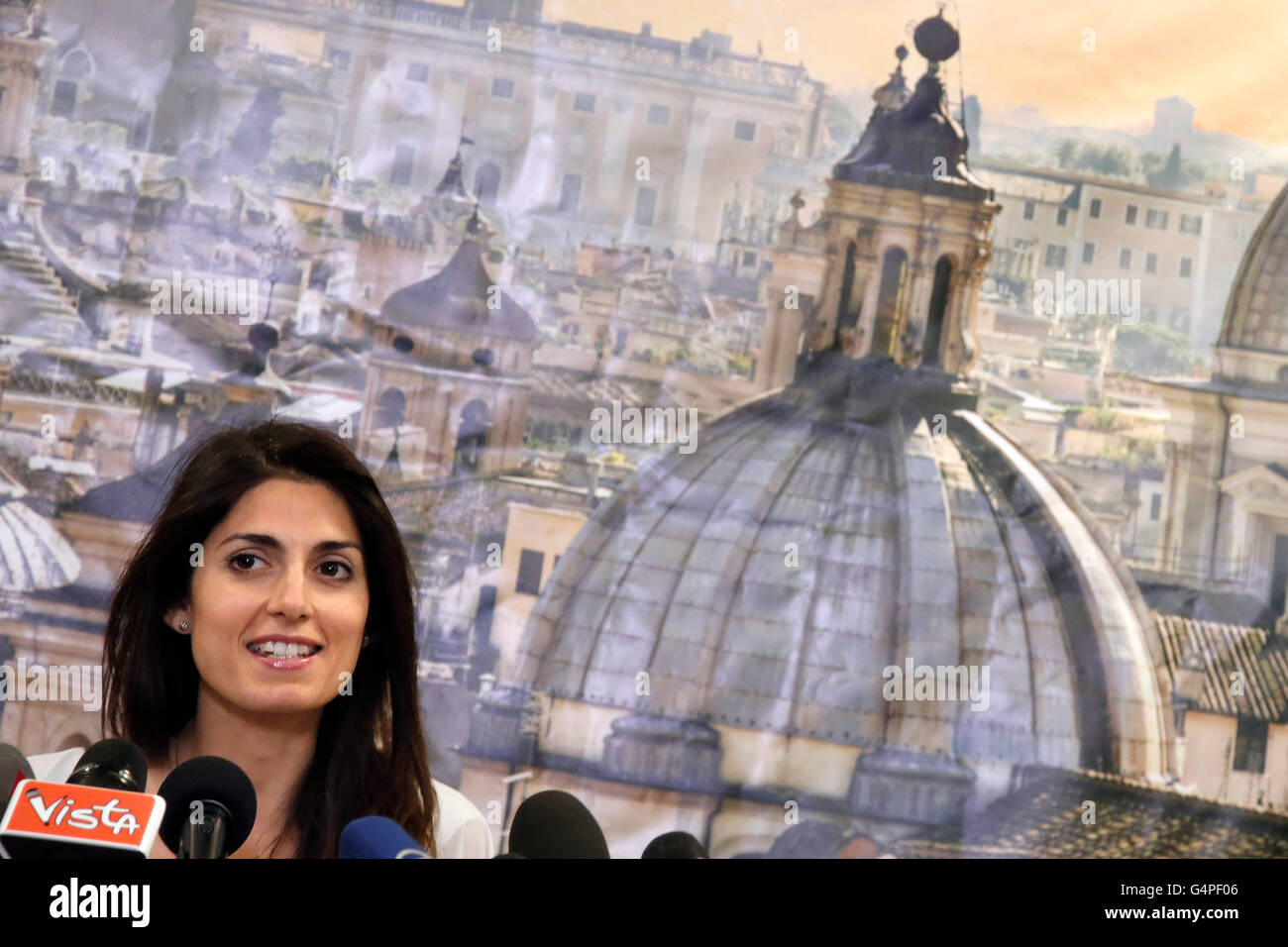 Virginia Raggi Rome 19th June 2016. Press conference of the new Mayor ...