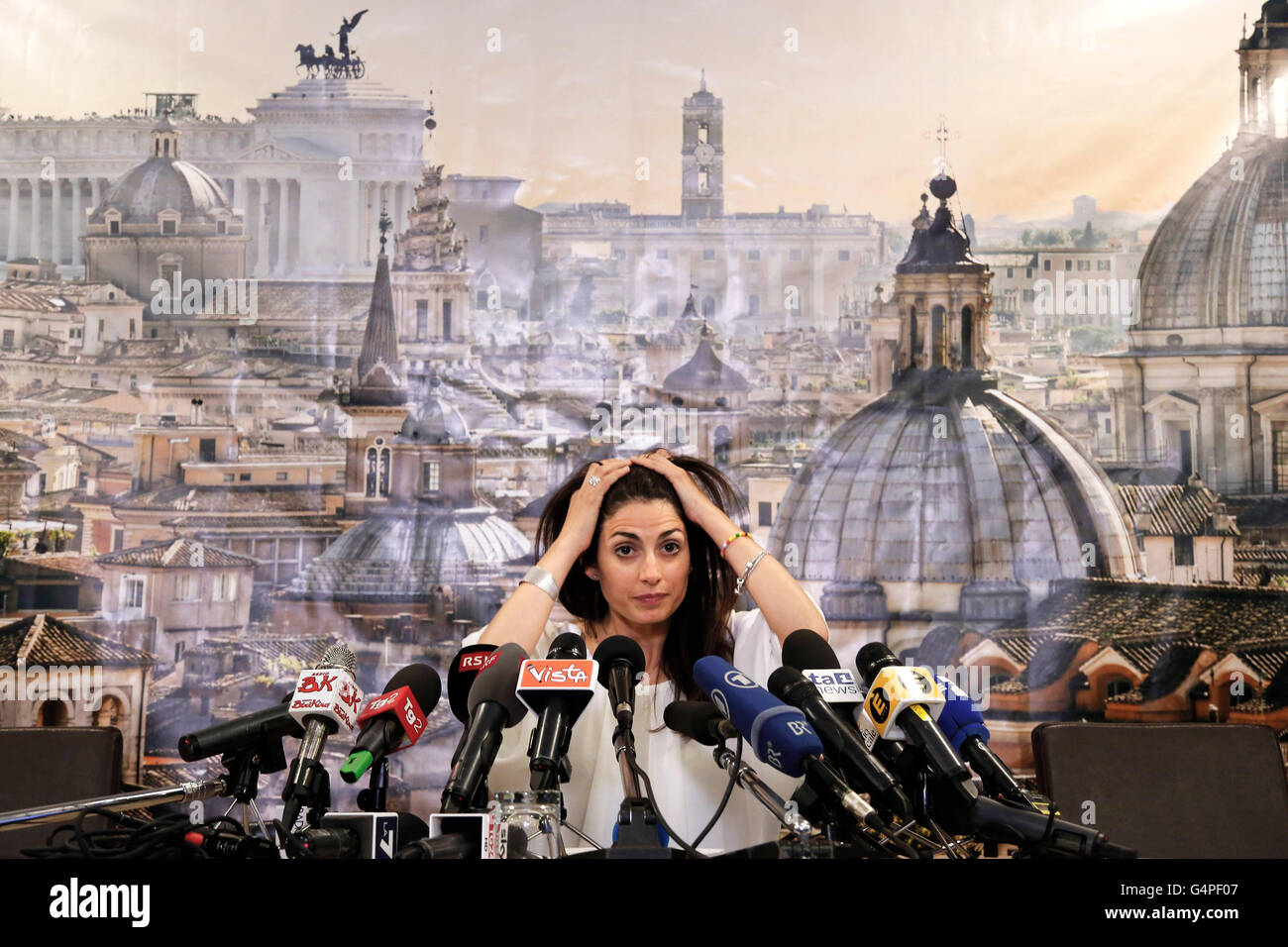 Virginia Raggi Rome 19th June 2016. Press conference of the new Mayor ...