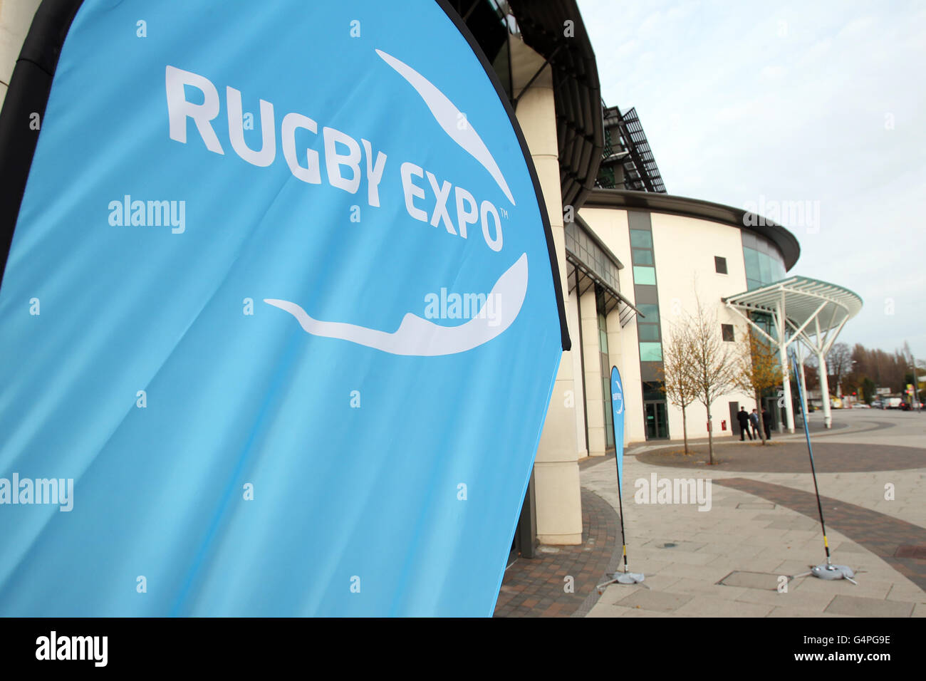 A general view of Rugby Expo 2011 signage outside Twickenham Stock ...