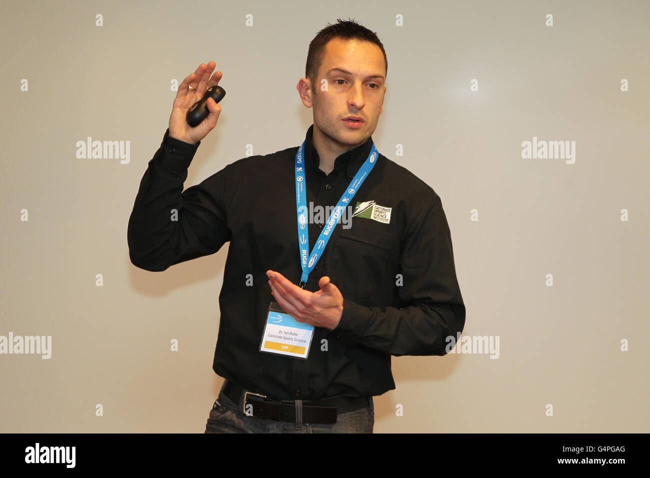 Dr ian rollo of gatorade sports gives a talk hi-res stock photography ...