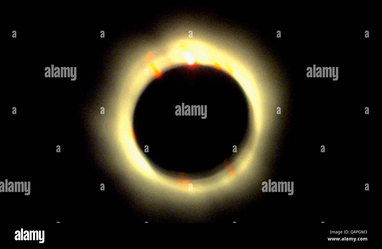 The eclipse of the sun over Cornwall as seen from an RAF Hercules of 30 ...