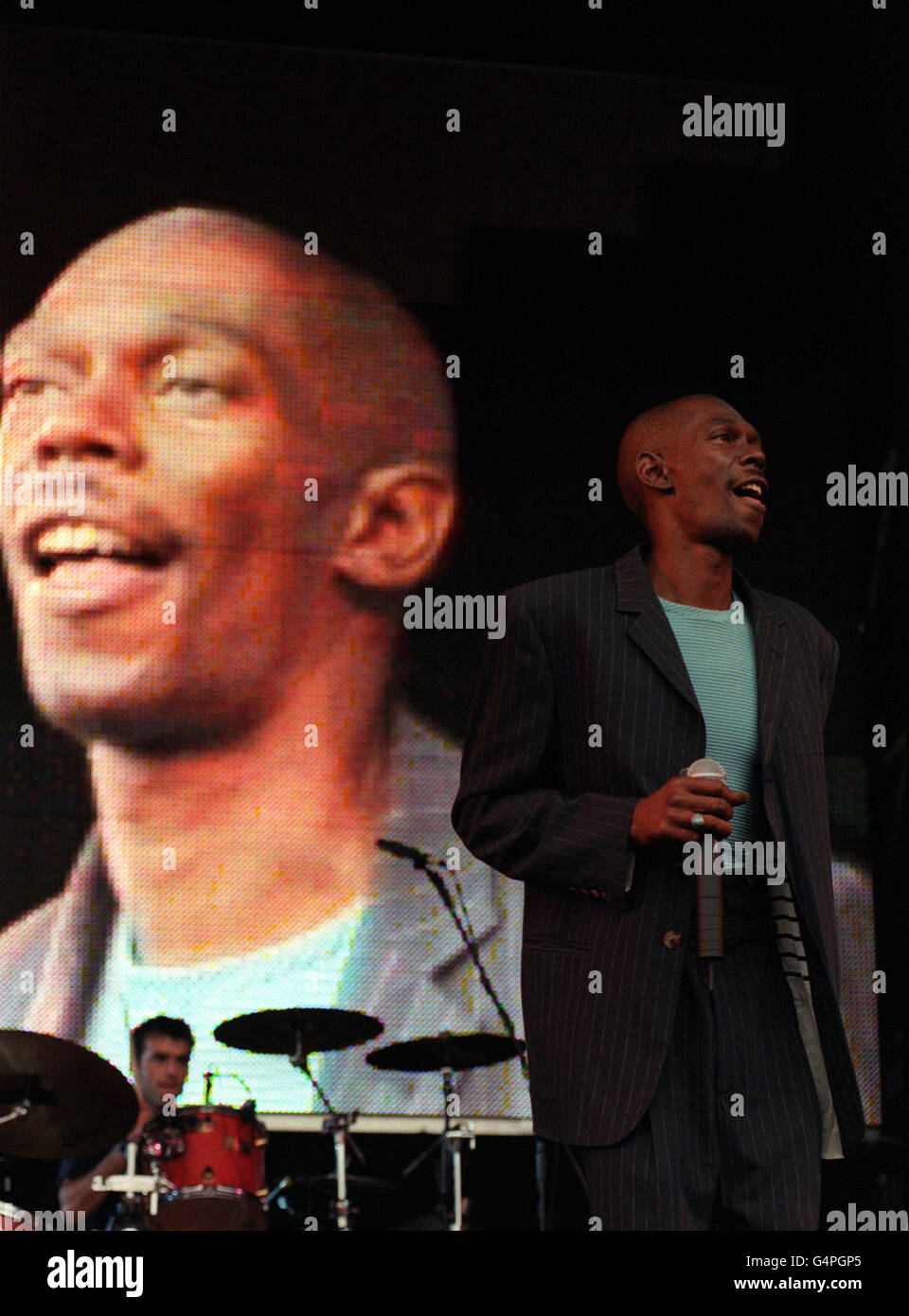 Maxi Jazz, singer with the pop band Faithless, performing at the Lynx ...