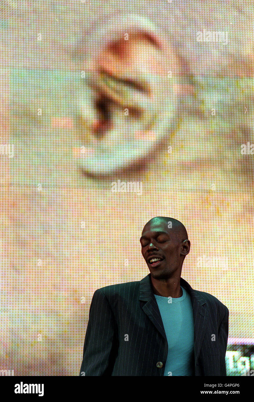 Maxi Jazz, singer with the pop band Faithless, performing at the Lynx ...