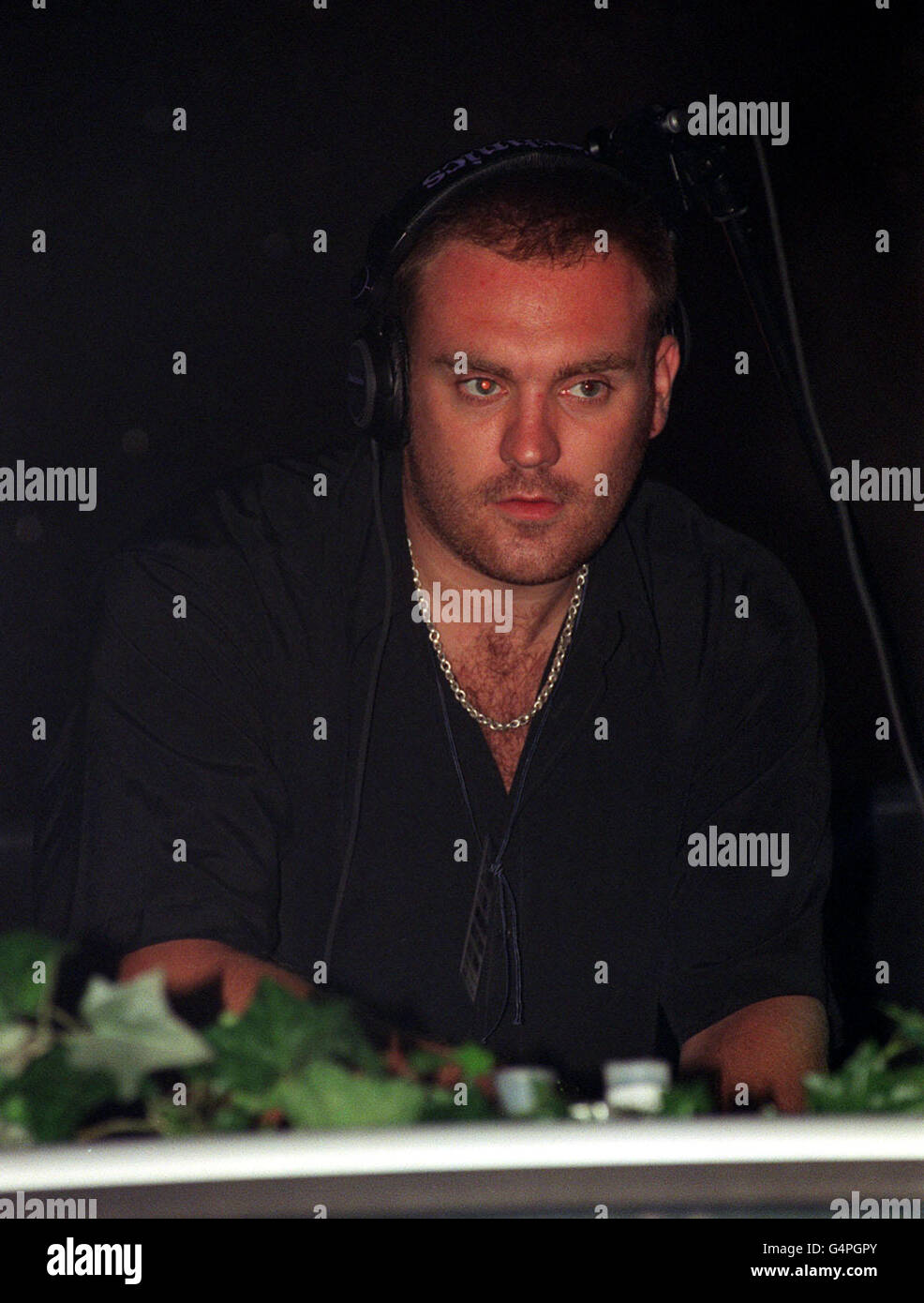 DJ Seb Fontaine performing on the turntables, during the Lynx Voodoo ...