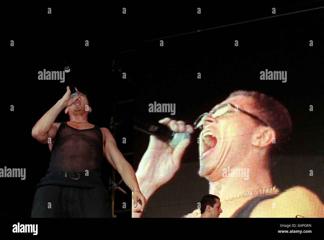 A member of the band Freestylers performing at the Lynx Voodoo Eclipse ...