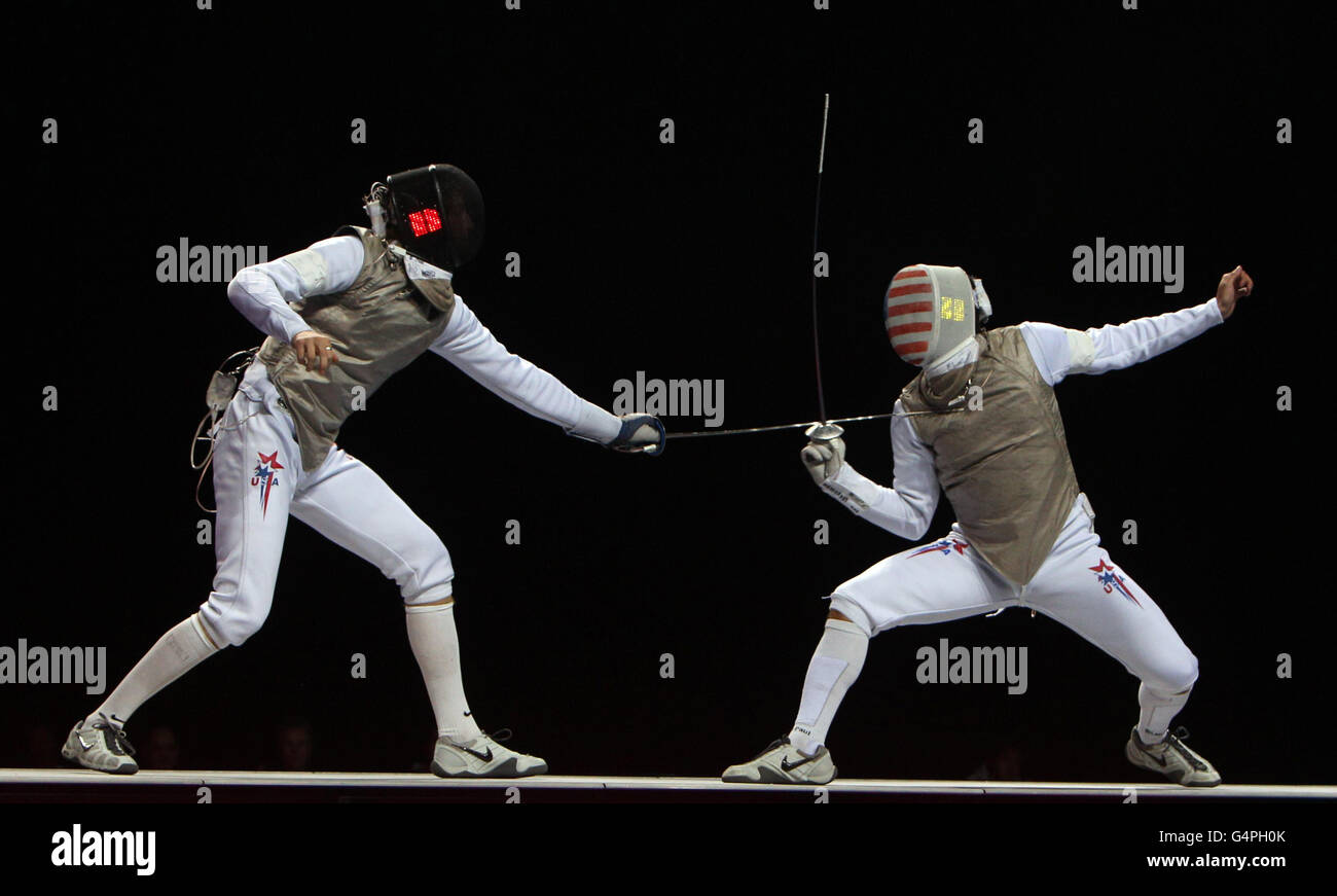 USA's Race Imboden and USA's Gerek Meinhardt in action during the semi ...