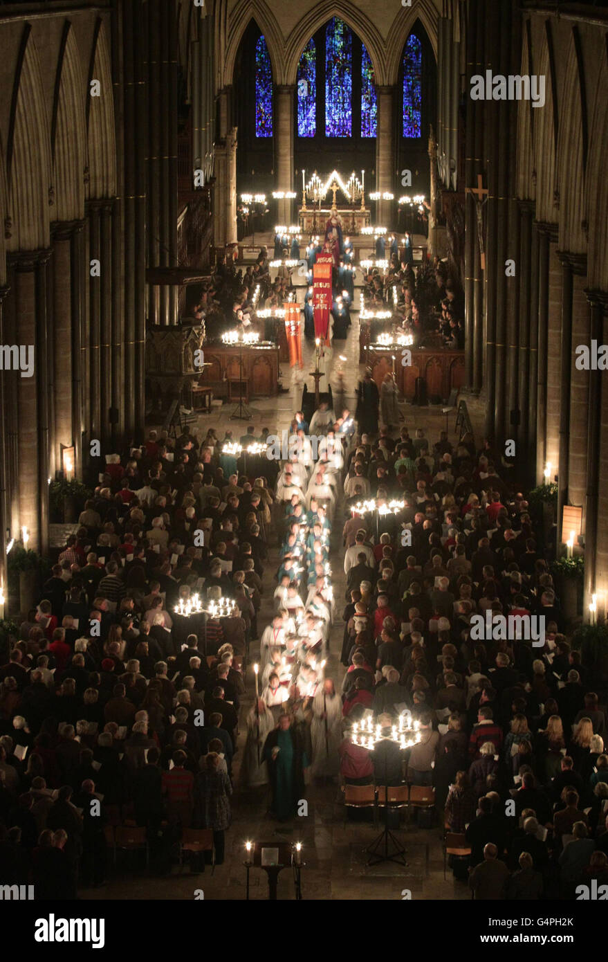 Salisbury Cathedral Advent Procession Stock Photo - Alamy