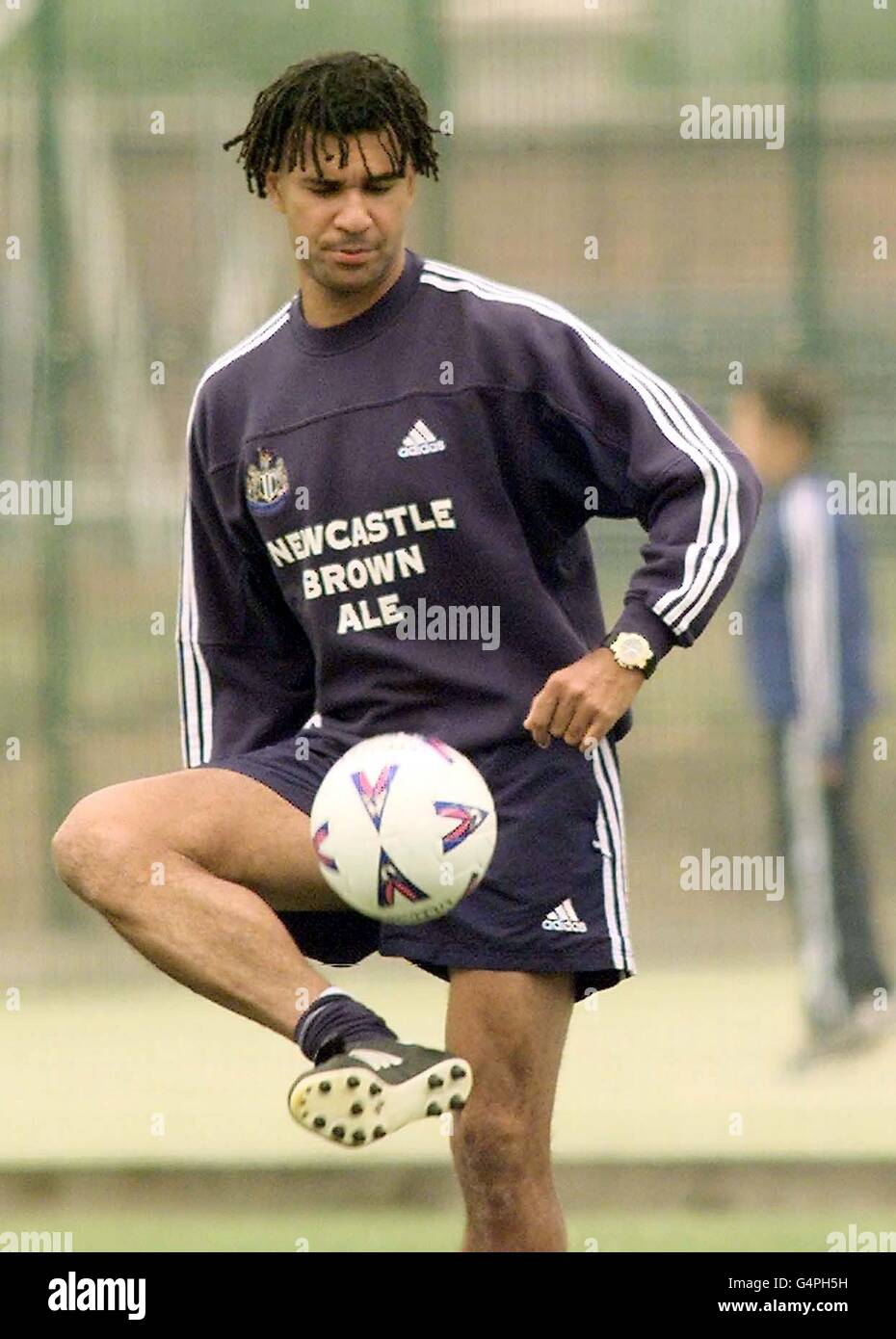 Newcastle United's manager Ruud Gullit takes the training session with ...