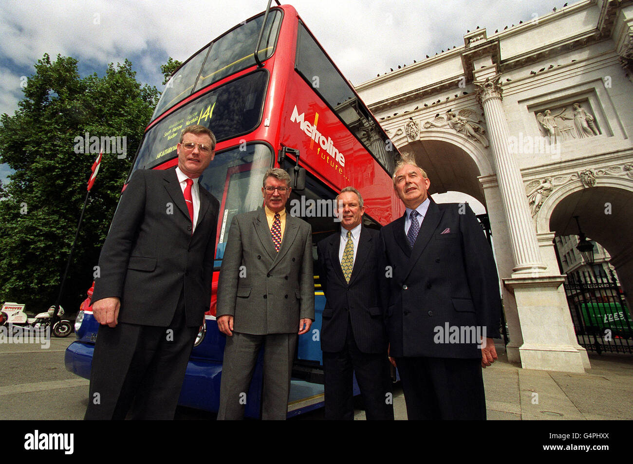 (L-R) Metroline Chief Executive Declan O'Farrell, Transport Minister ...