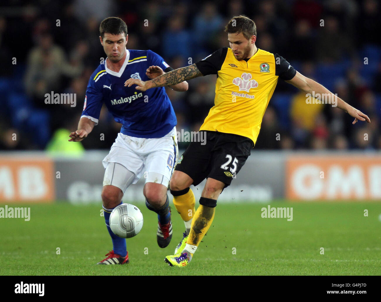 Blackburn's David Goodwillie under pressure from Cardiff's Anthony ...