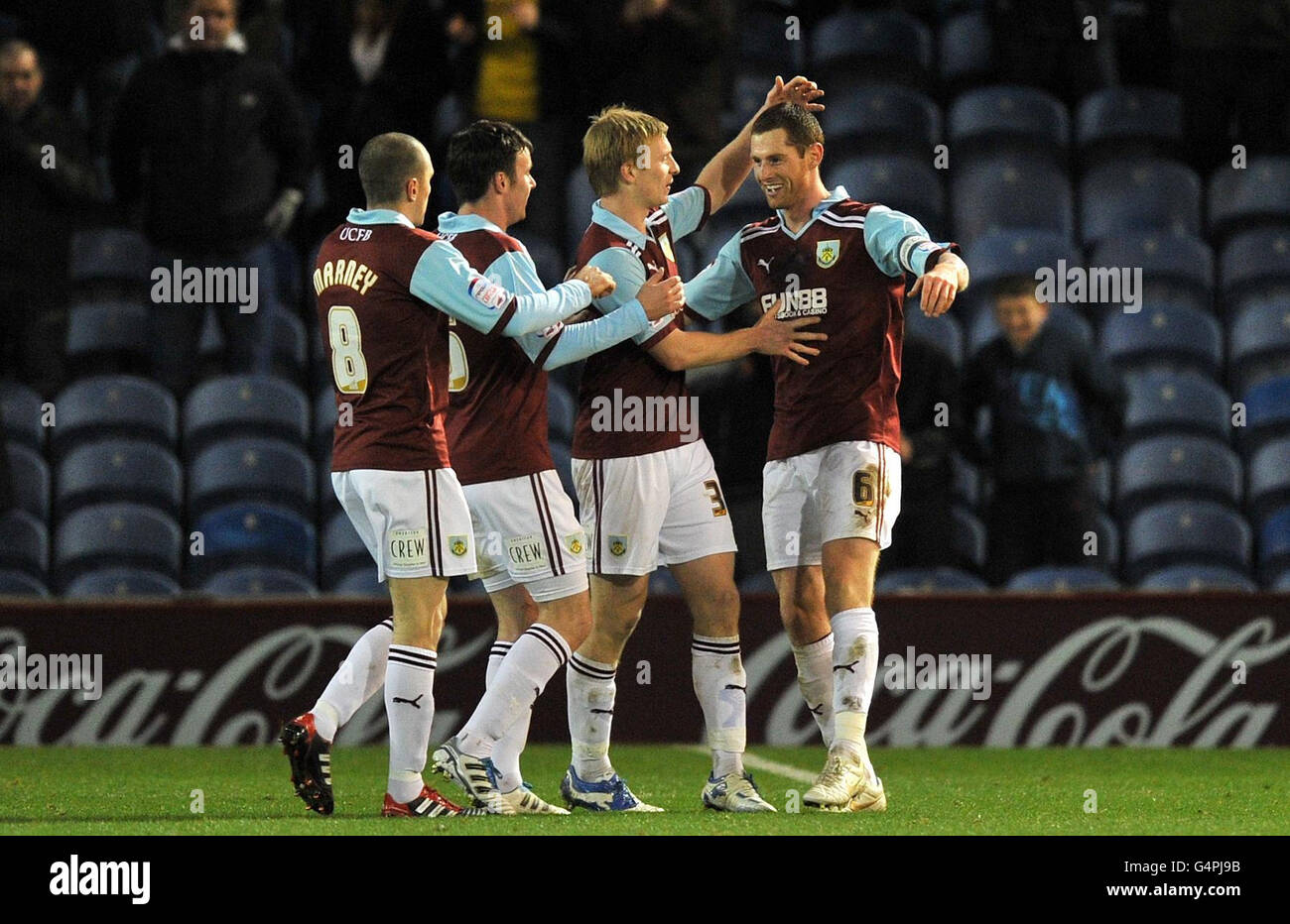 Soccer burnley full length celebrating mangrr hi-res stock photography ...