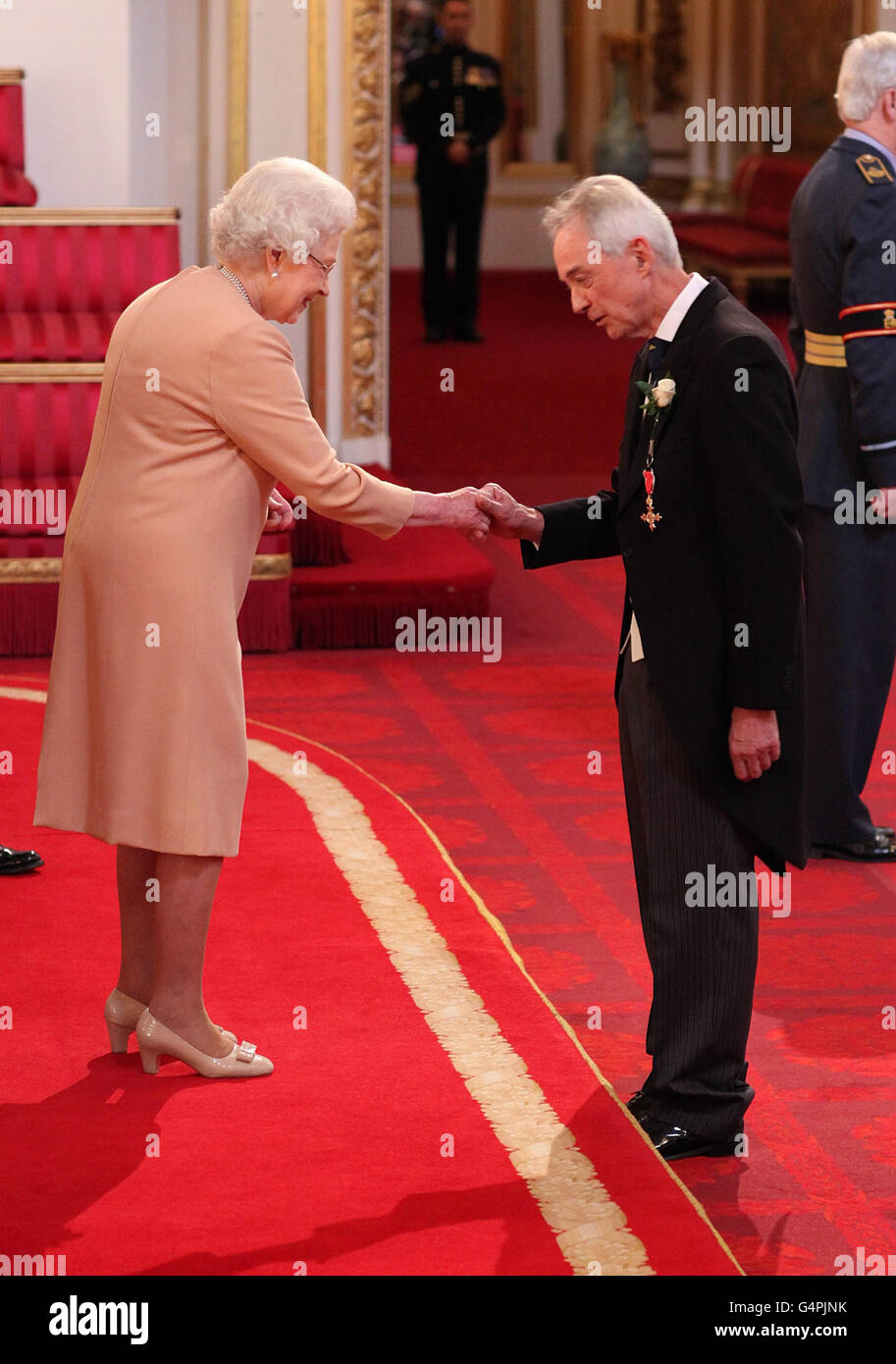 Professor richard davis made obe queen elizabeth ii buckingham palace ...
