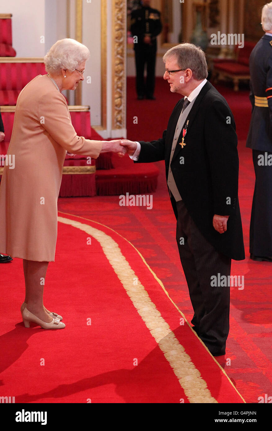 David Goodman is made an OBE by Queen Elizabeth II at Buckingham Palace ...