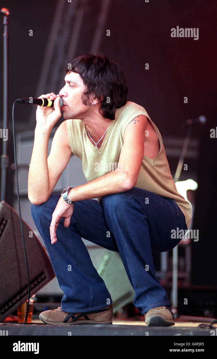 The pop band Shed Seven performing on stage to a 10,000-strong crowd at ...