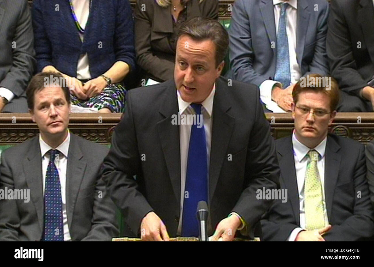Prime Minister David Cameron speaks during Prime Minister's Questions ...