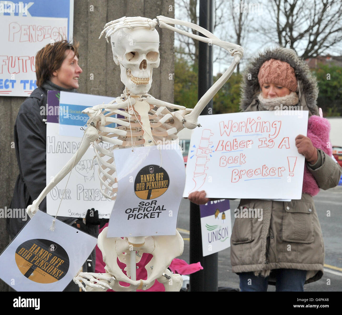 On a picket line with a skeleton hi-res stock photography and images ...