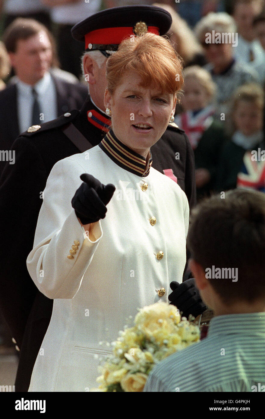 The Duchess of York walks around the grounds of the Patrick collection ...