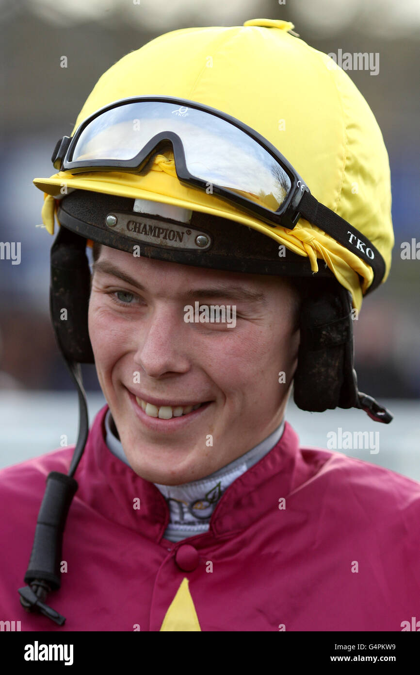 Jockey Lee Edwards prior to his ride on Jolly Roger in the Vale Of ...