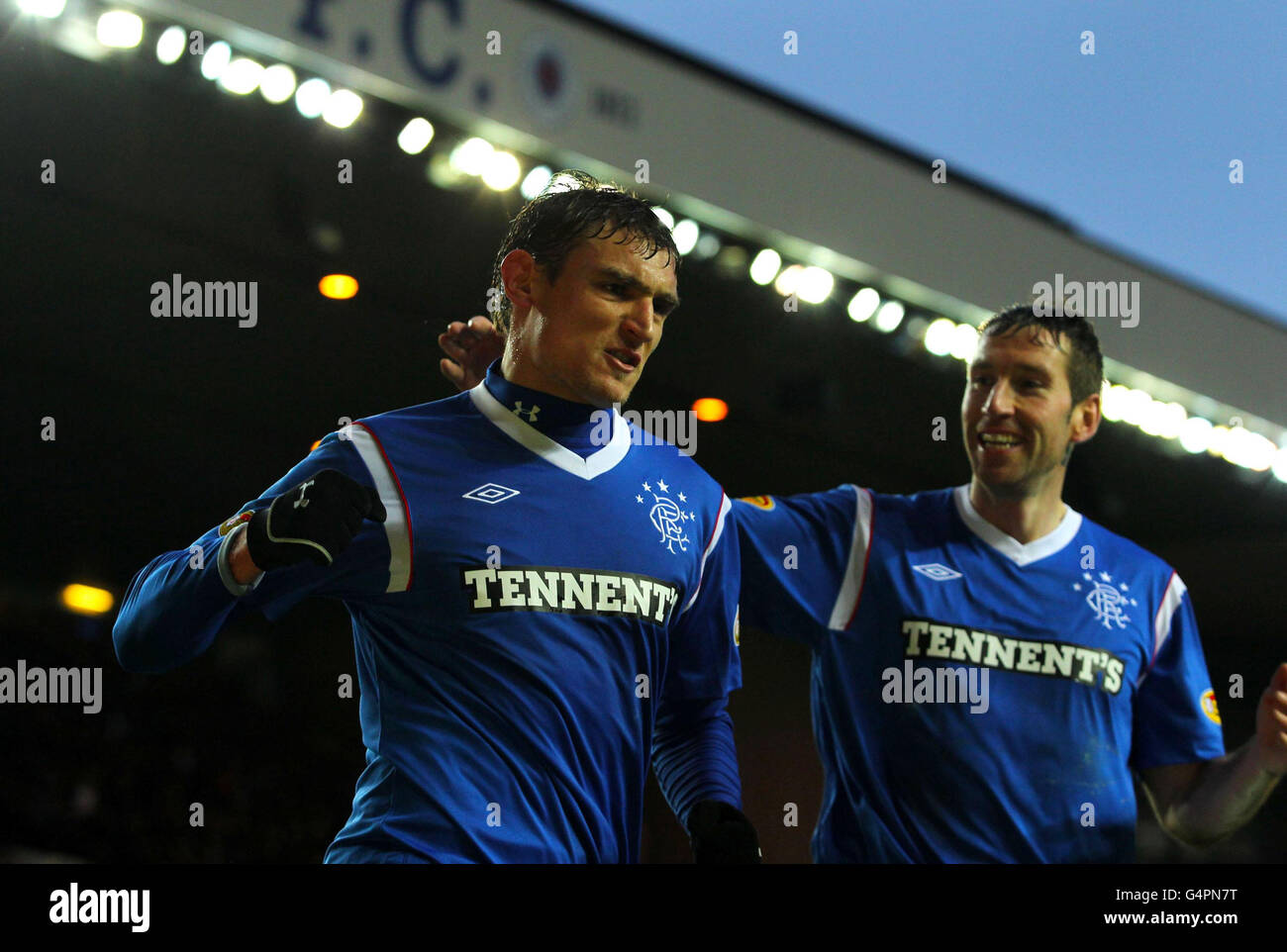 Rangers nikica jelavic celebrates scoring hi-res stock photography and ...