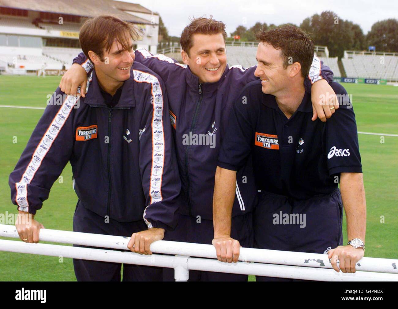 Yorkshire cricketers (L-R) Michael Vaughan, Darren Gough and Gavin ...