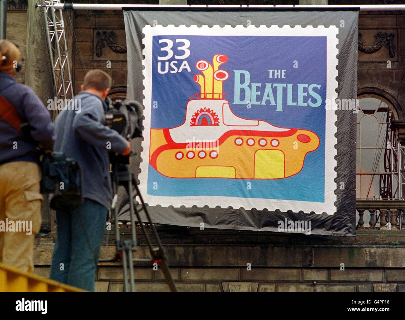 A giant US postage stamp bearing the Yellow Submarine is unveiled ...