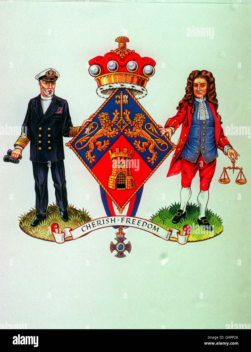 PA NEWS PHOTO 17/11/94 LADY THATCHER'S COAT OF ARMS, THE ARMS OF ...