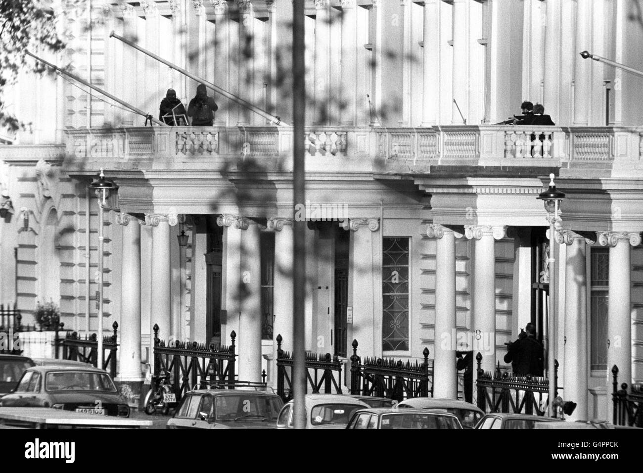 Members of the Special Air Service (SAS) on the first floor balcony at ...