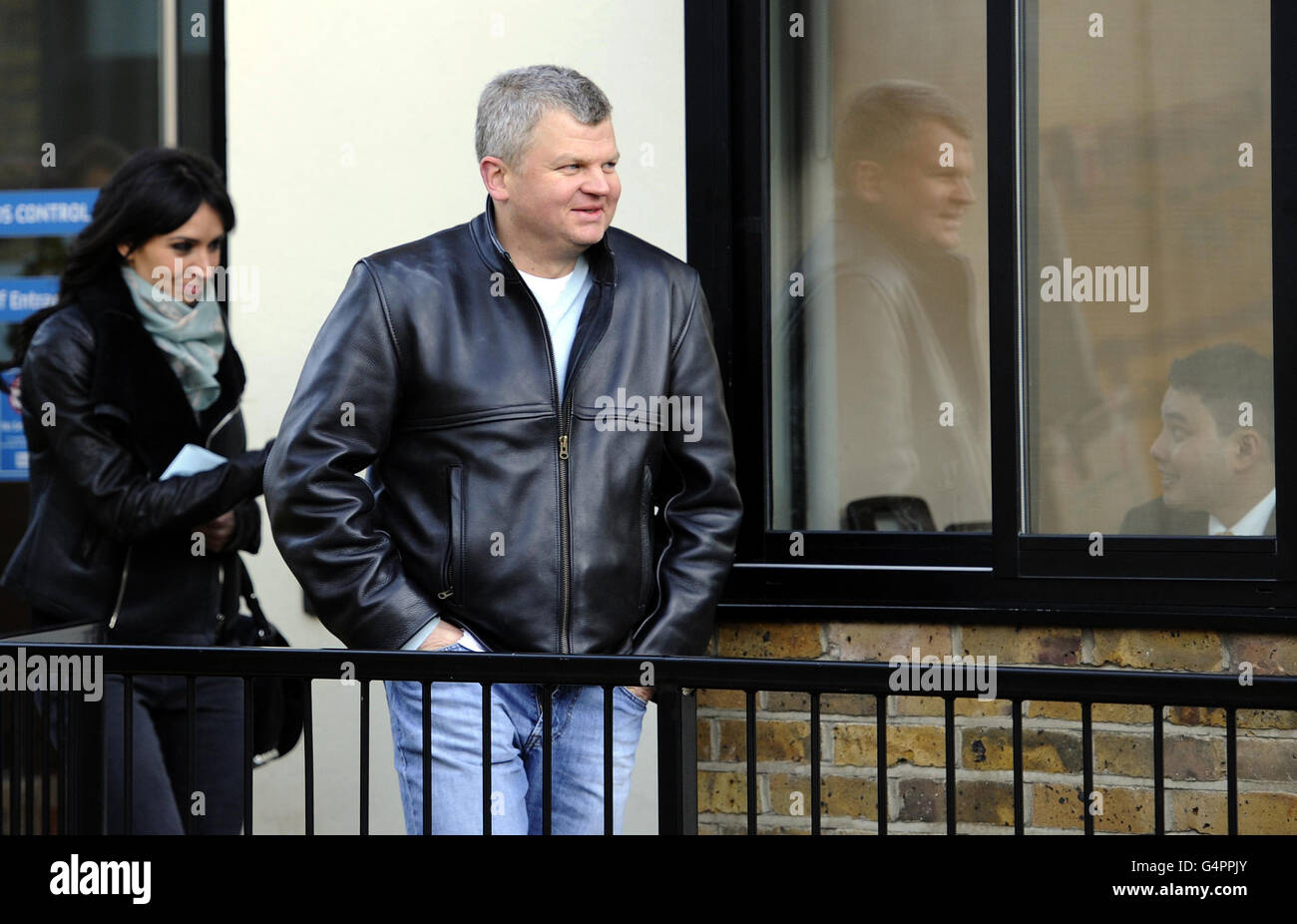 Christine Bleakley (left) and Adrian Chiles leave the London Studios ...
