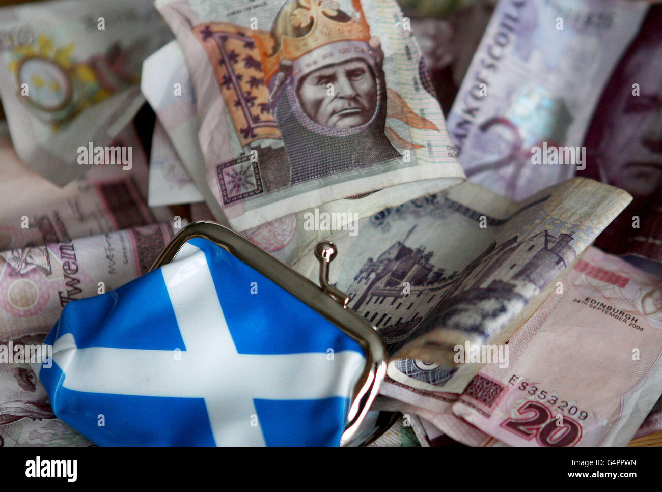 A general view of Scottish money in Edinburgh, as a survey revealed ...