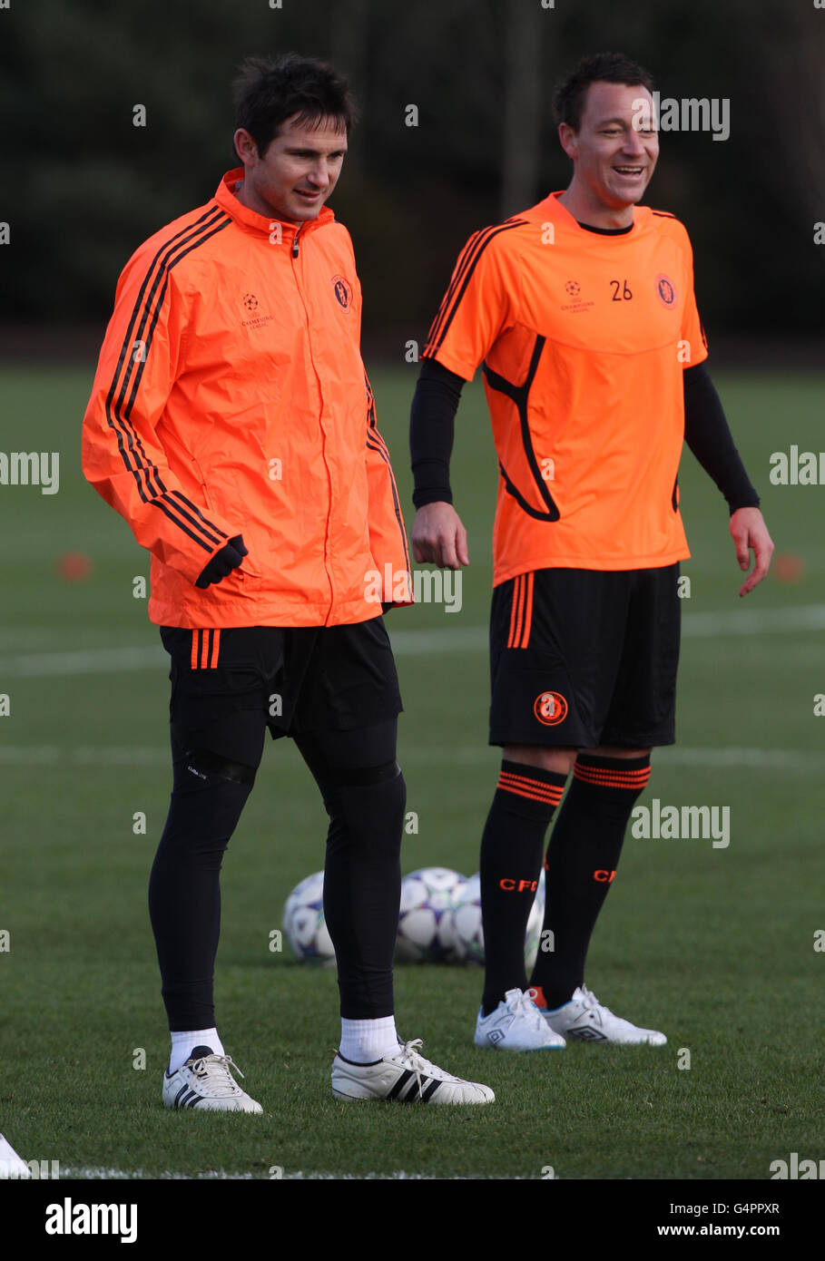 Chelsea's Frank Lampard (left) and John Terry during the training ...