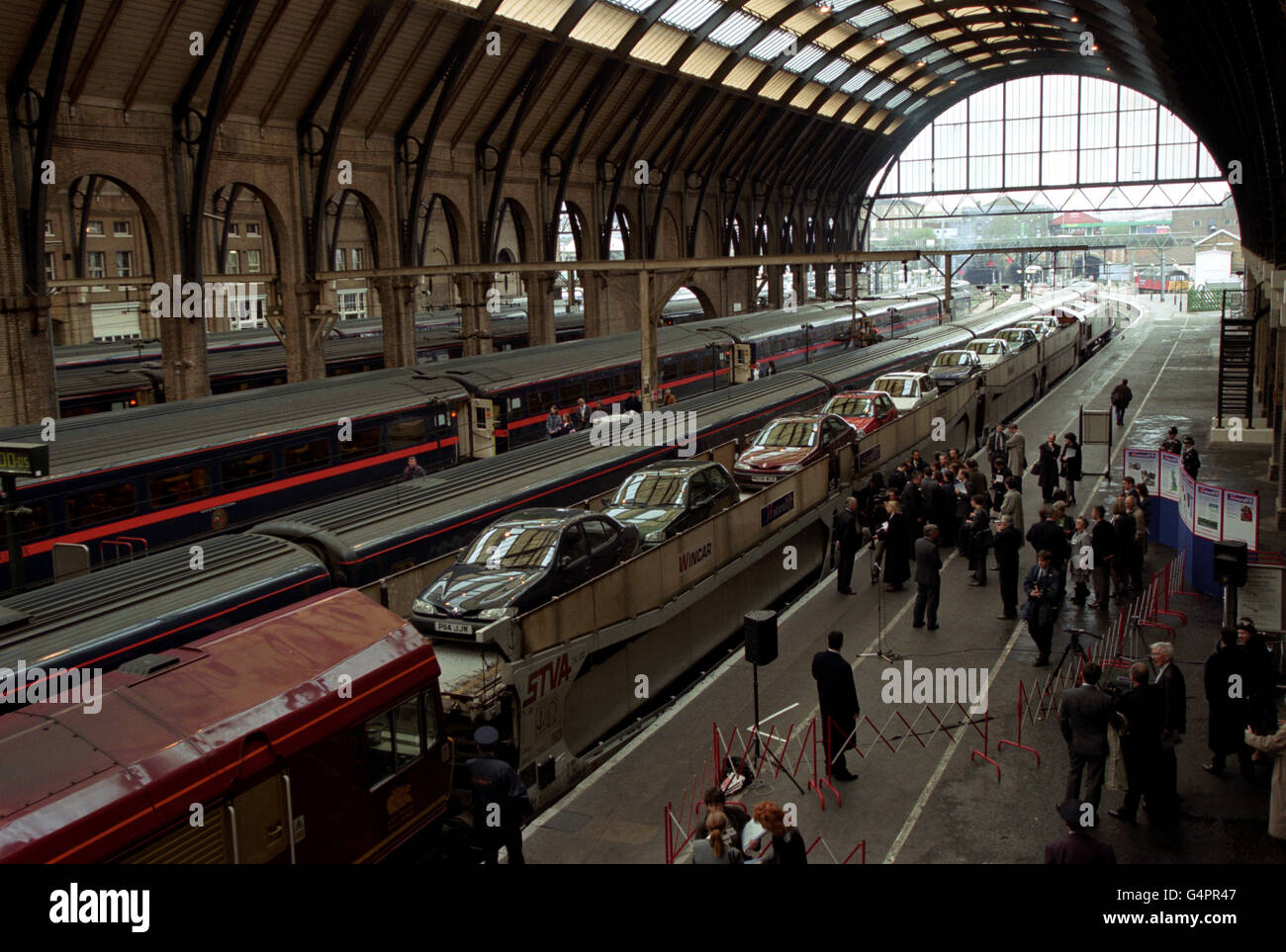 Transport - King's Cross Station - Motorail service Stock Photo - Alamy