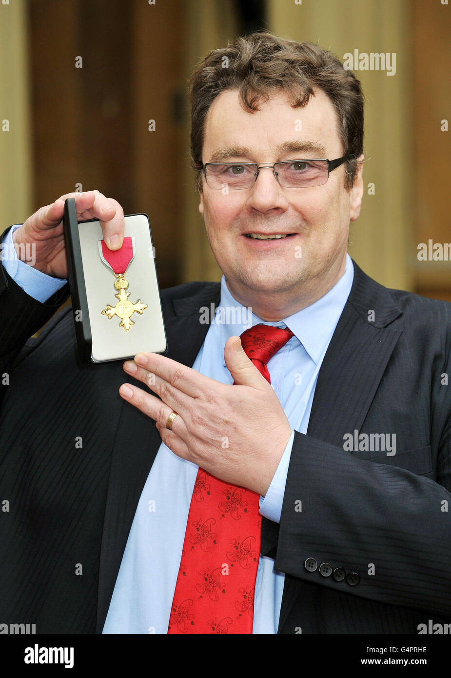 David sparkes he awarded obe queen investiture ceremony buckingham ...