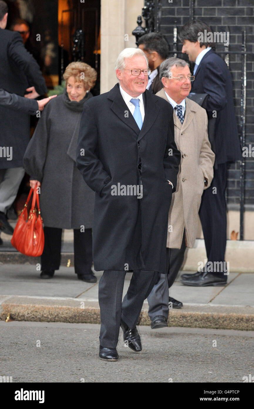 Former Cabinet Ministers Lord King (front) and Lord Wakeham leave 10 ...