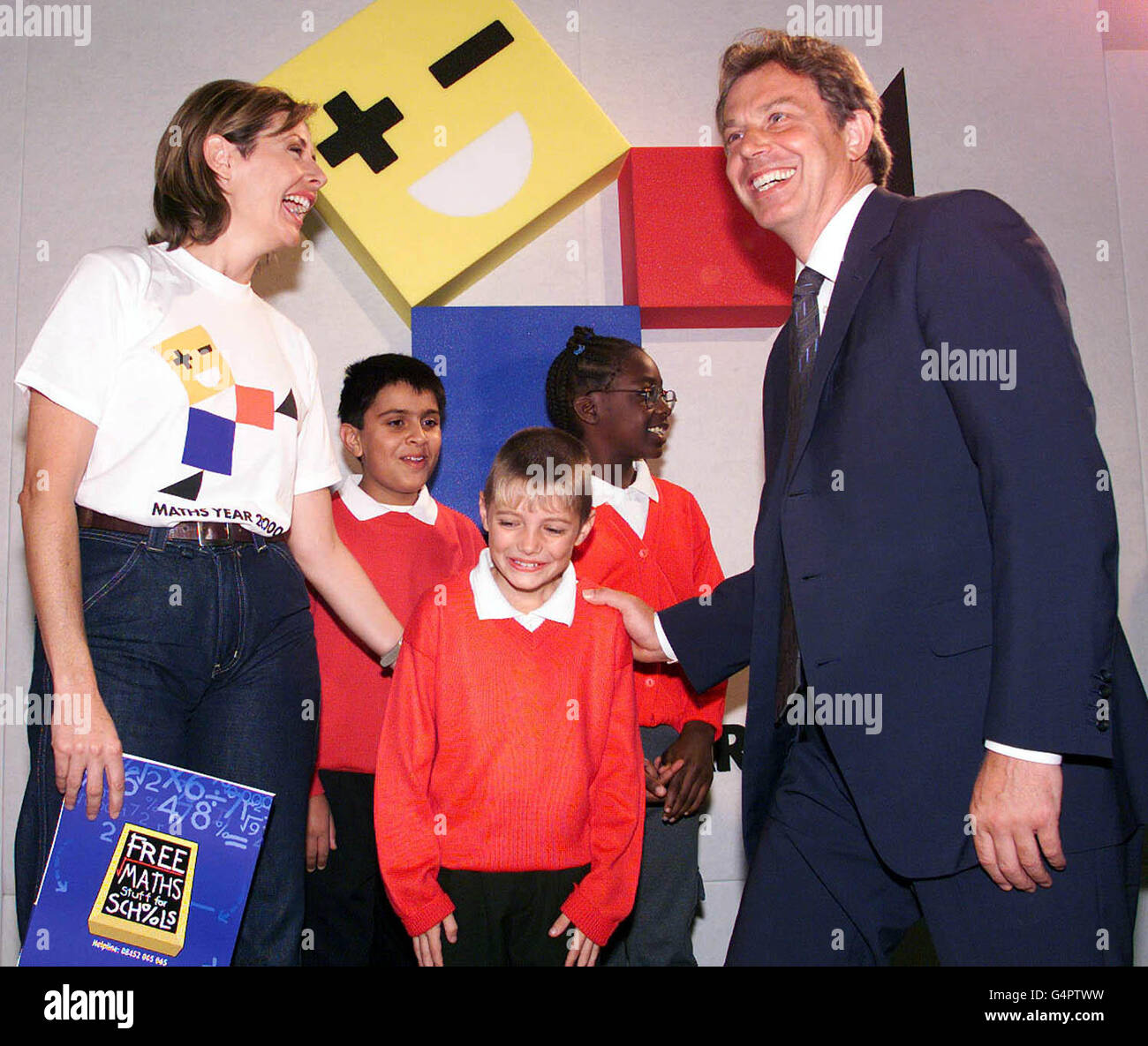 Prime Minister Tony Blair with TV presenter Carol Vorderman and (L-R ...