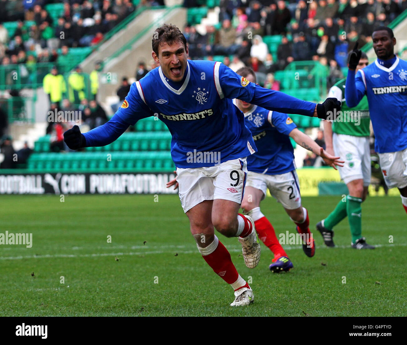Rangers nikica jelavic celebrates hi-res stock photography and images ...