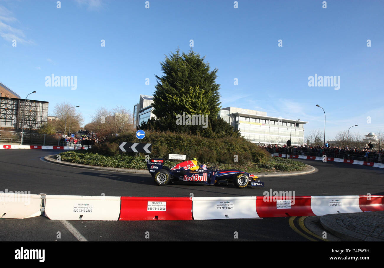 Formula One - Red Bull Racing Show Run - Milton Keynes Stock Photo - Alamy