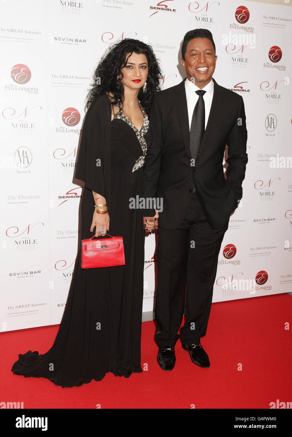 Jermaine jackson halima rashid arriving for the noble gift gala hi-res stock photography and ...