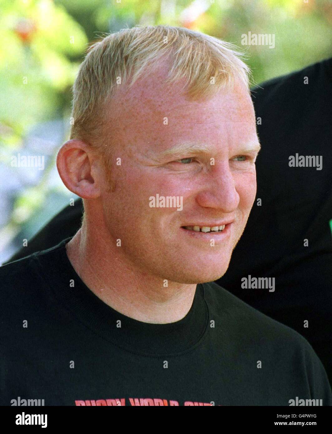 Wales Rugby player Neil Jenkins prior to departing with other members ...