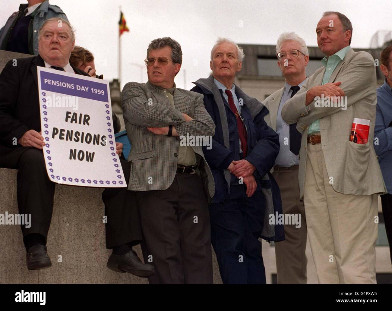 L-R: a protestor, Dep. Gen. Secretary of Communication Workers Union ...