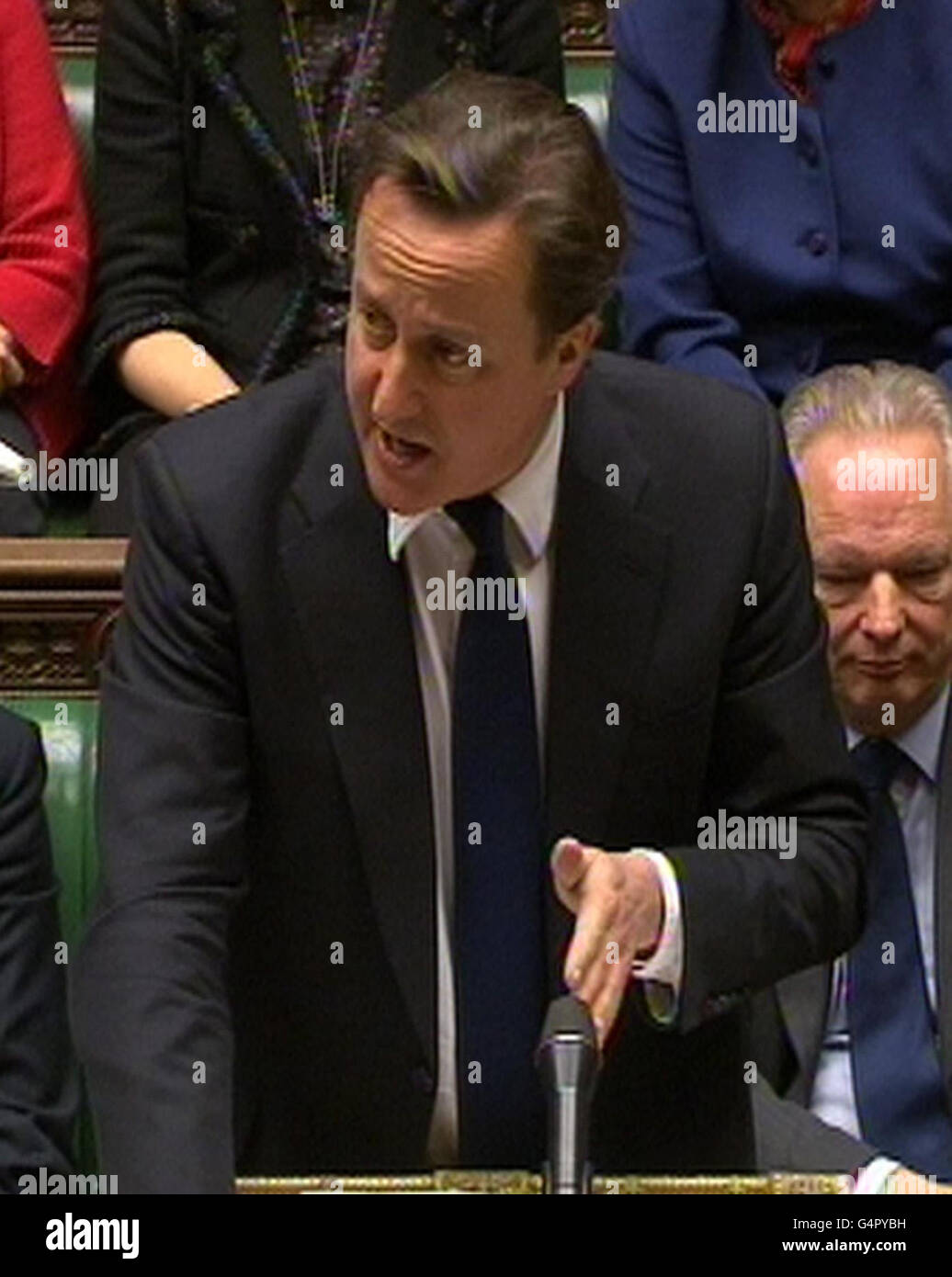 Prime Minister David Cameron speaks during Prime Minister's Questions ...