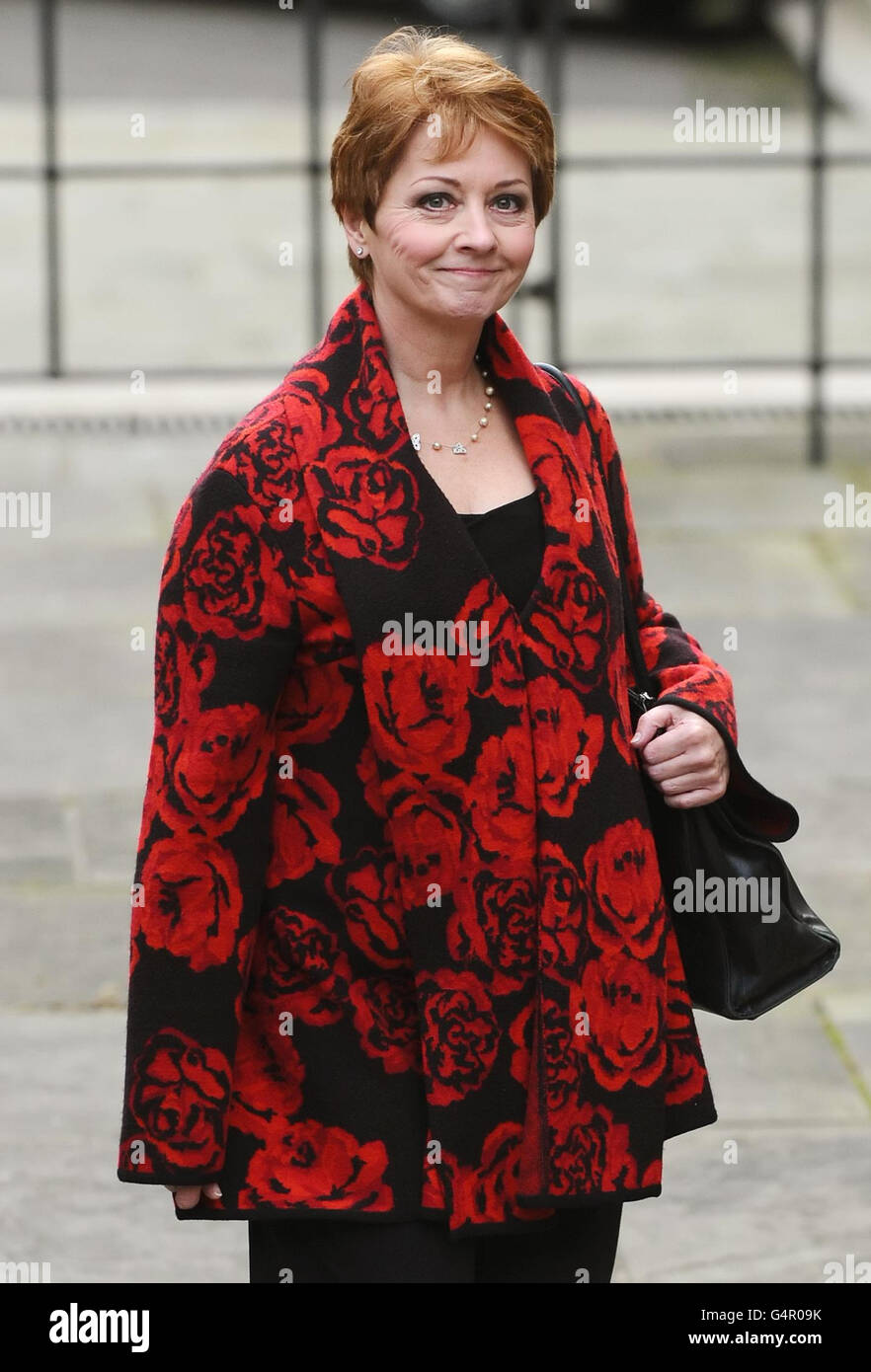 Anne Diamond arrives to give evidence at a hearing of the Leveson ...