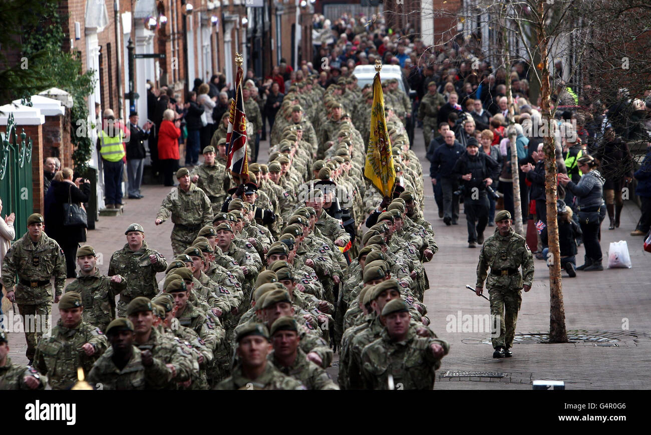 The Mercian Regiment homecoming parade Stock Photo - Alamy