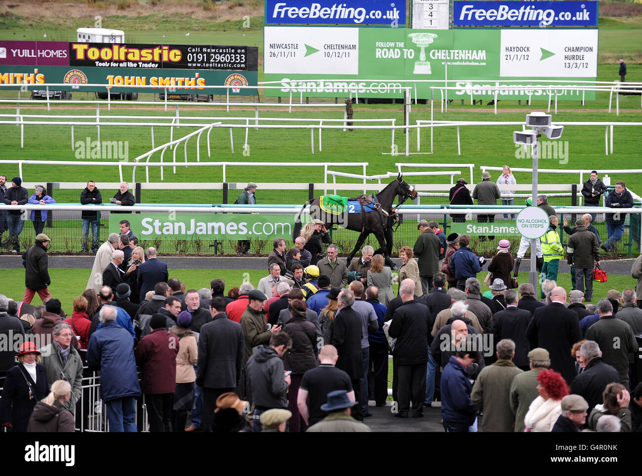 General view of the parade ring at Newcastle Racecourse Stock Photo - Alamy